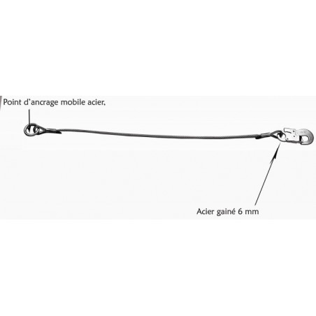 ANTEC - Ancrage - Elingue en acier EPI sécurité chantier Longueur 1 m