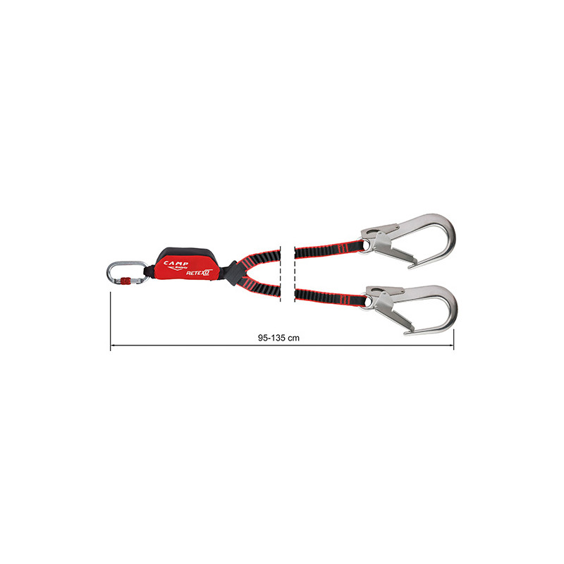 Longe double RETEXO WIND avec absorbeur EN 355 - Camp Longueur 95 - 135cm