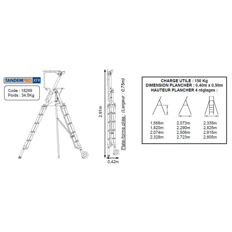 DUARIB. Tandempro XT9 - P.I.R télescopique vente en ligne
