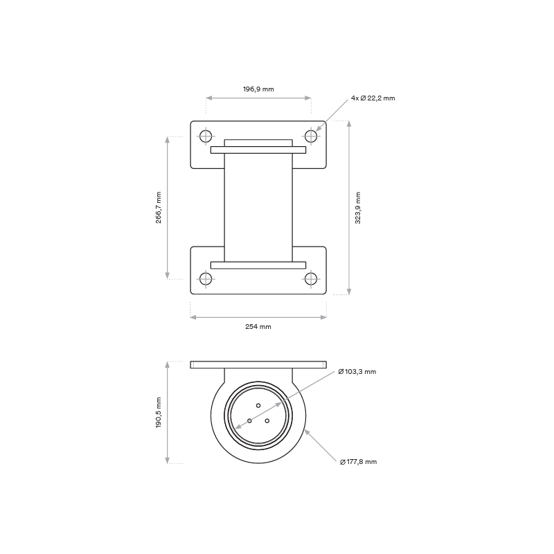 3M - Base fixe pour bras de potence haute capacité - EN795-B