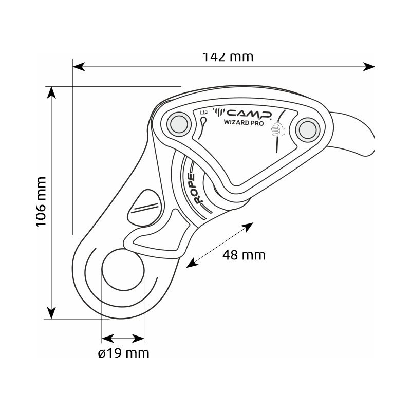 CAMP WIZARD PRO - Descendeurs sur corde léger et compact.